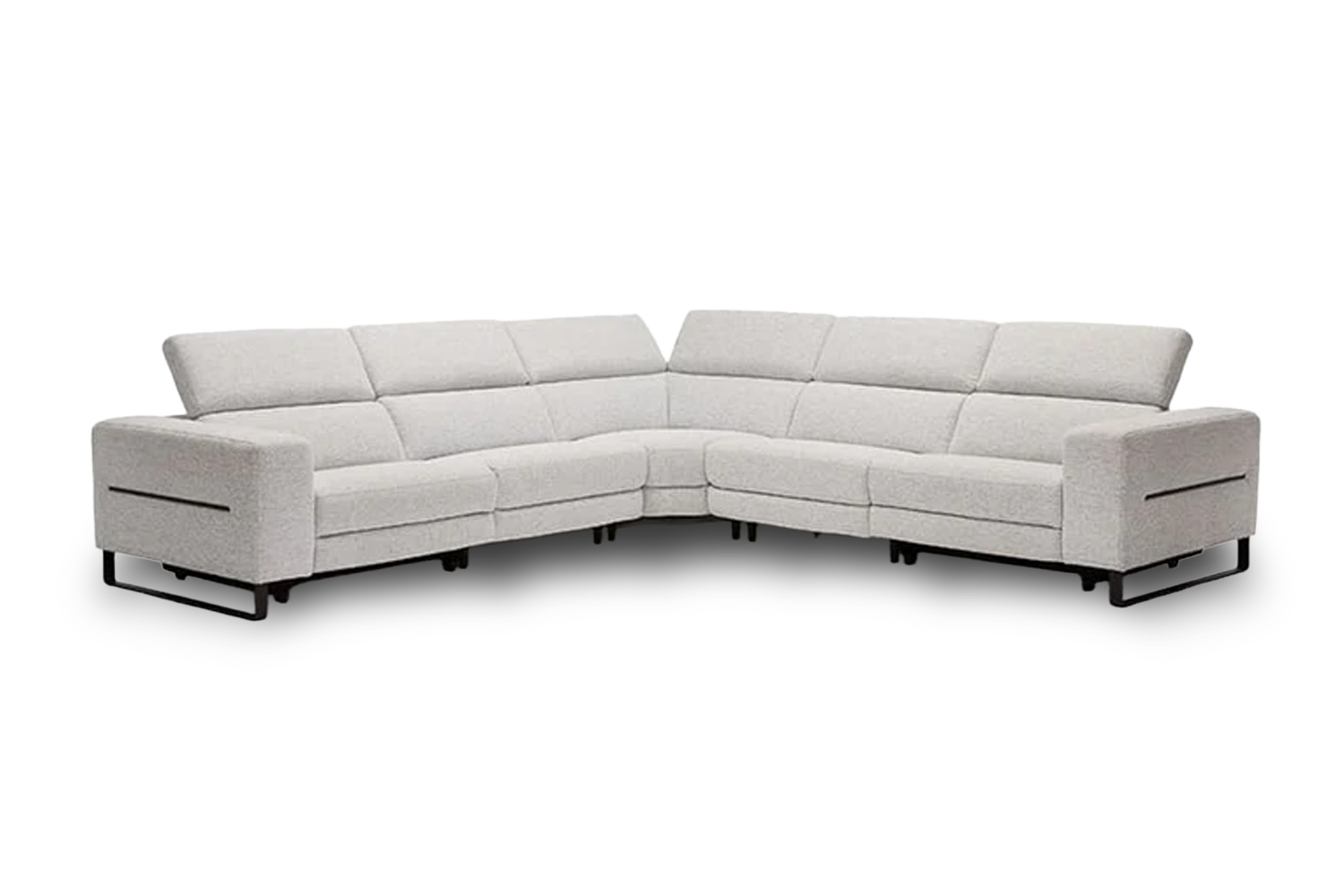 Piaz 3.5 Seater Dual Electric Recliners With Adjustable Headrests - Leather